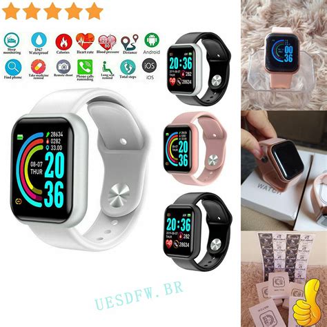 Pulseira Digital Smartwatch Nobre Y68 Prova D Gua Rel Gio Monitor