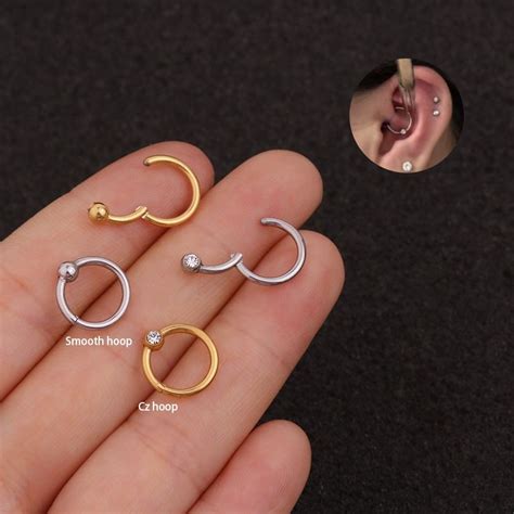 1PC 20G AB CZ Cartilage Stud Helix Rook Conch Screw Back Earring