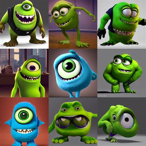 Mike Wazowski From Monster S Inc Combined With James Stable Diffusion