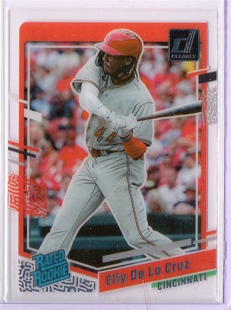 Elly De La Cruz Rc Panini Chronicles Clearly Donruss Baseball