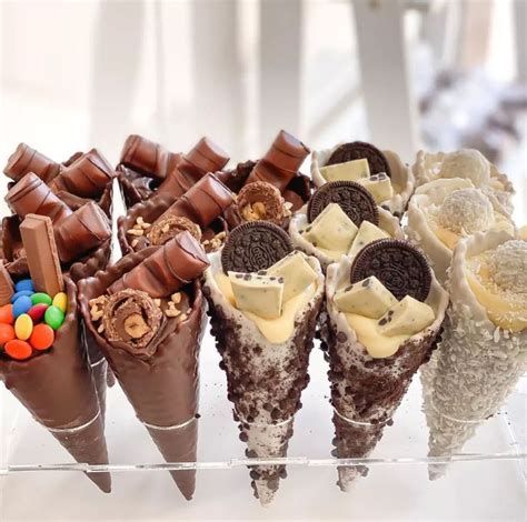 Catering Desserts Catering Food Chocolate Cone Strawberry Treats