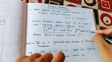 euler s theorem in cryptography and network security youtube