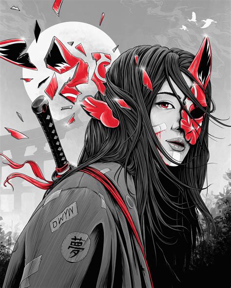 Wallpaper Digital Art Artwork Illustration Drawing Portrait Red