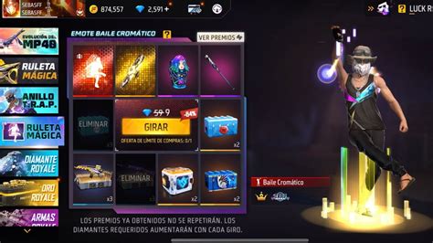 Sacando el nuevo Emote BAILE CROMÁTICO Free Fire Épico YouTube