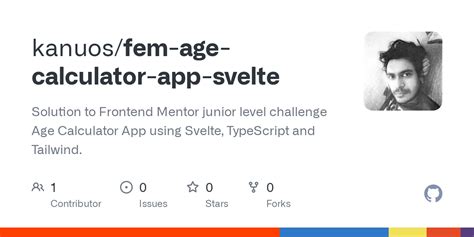 GitHub Kanuos Fem Age Calculator App Svelte Solution To Frontend