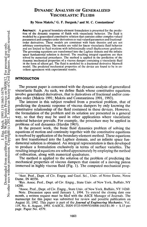 pdf dynamic analysis of generalized viscoelastic fluids