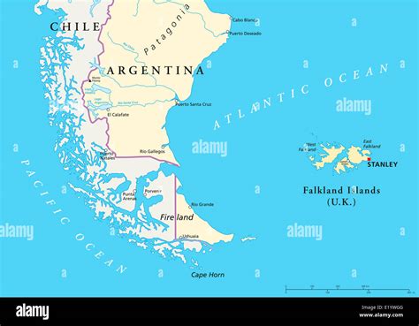 Mapa de las islas malvinas reino unido fotografías e imágenes de alta