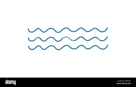 Sea Wave Doodle Ocean Curl Waves Vector Marine Outline Sketch Stock