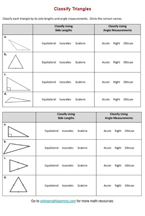 Classify Triangles By Their Angles Worksheet Live Worksheets
