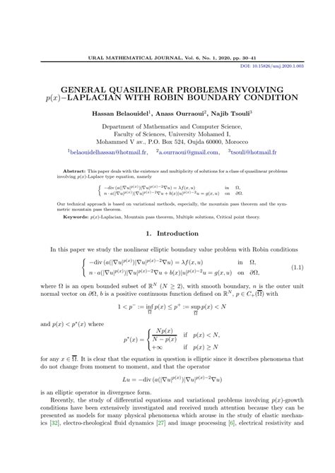 pdf general quasilinear problems involving p x laplacian with robin boundary condition