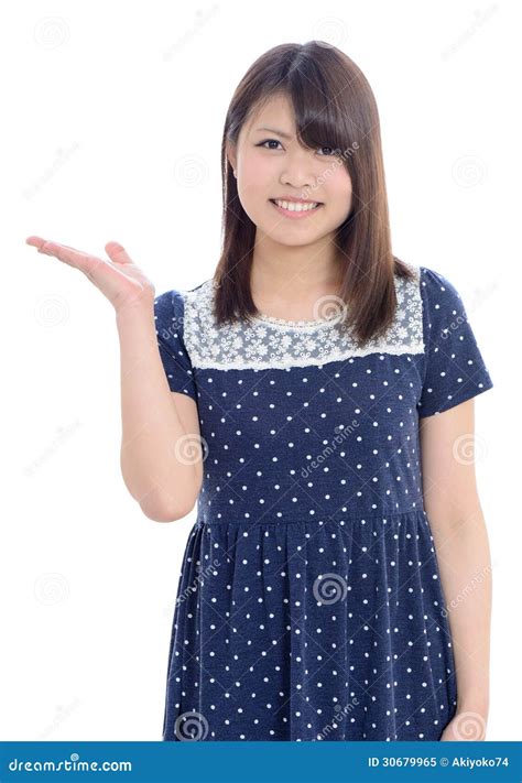 Junge Asiatische Frauenhand Die Leeres Zeichen Zeigt Stockbild Bild Von Exemplar Nett 30679965