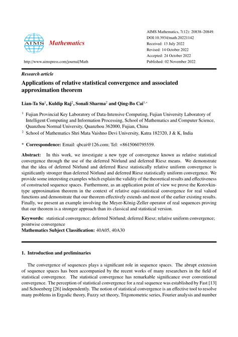 pdf applications of relative statistical convergence and associated approximation theorem