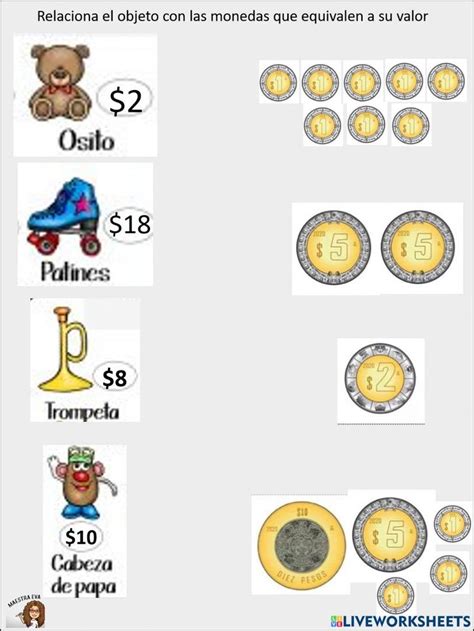Uso de monedas worksheet Actividades de aprendizaje para niños