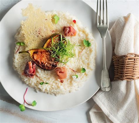Risoto De Presunto De Parma Figos E Queijo Parmes O Casa E Jardim