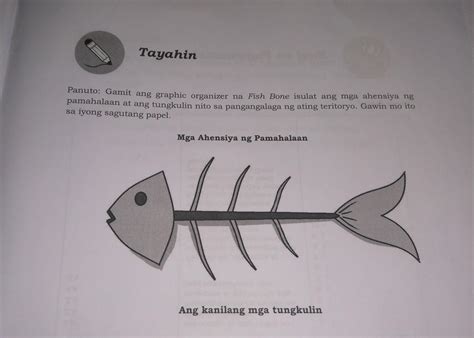 Tayahin Panuto Gamit Ang Graphic Organizer Na Fish Bone Isulat Ang Mga