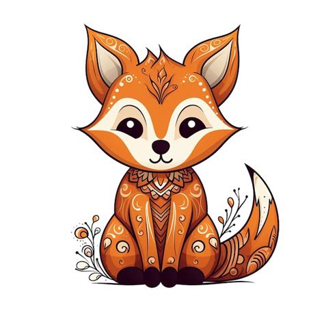 Lindo zorro de dibujos animados Ilustración vectorial aislada sobre un