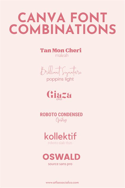 20 Best Canva Font Combinations For Bloggers Aesthetic Fonts Font