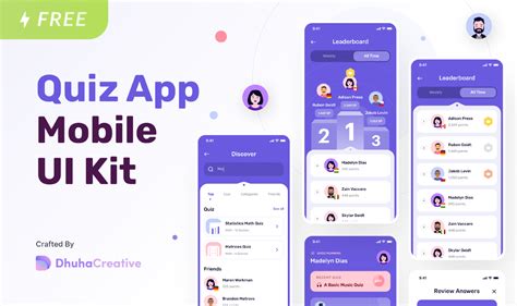 Free Queezy Quiz App Ui Kit Figma