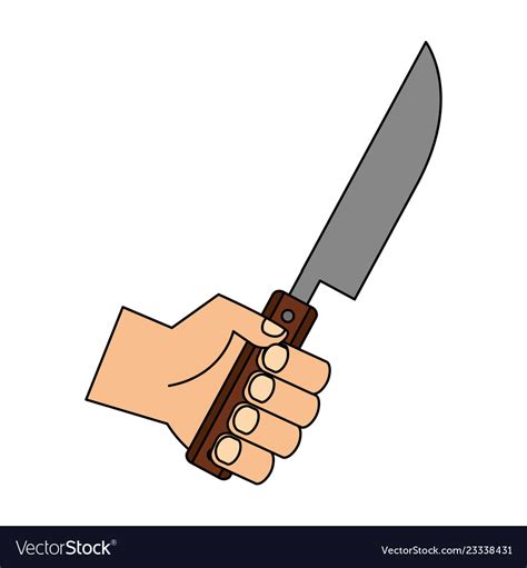 Hand Holding Knife Royalty Free Vector Image Vectorstock