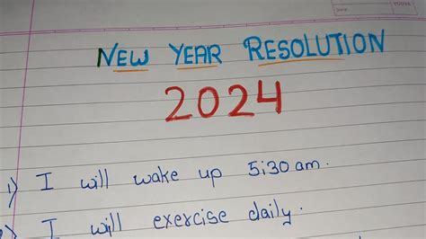 New Year Resolution 2024 My New Year Resolution 2024 10 Lines