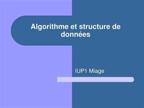 PPT Algorithme et structure de données PowerPoint Presentation free