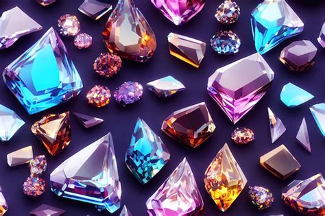 Fondo De Piedras Preciosas De Diamantes De Colores Sin Costuras En El