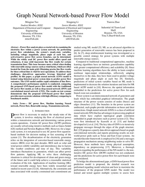 graph neural network based power flow model deepai