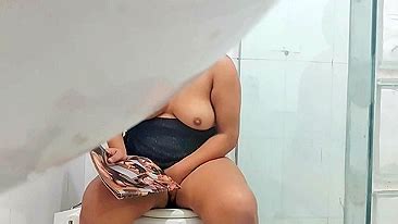 Chubby Mom Caught Fucking Herself By Hidden Camera In Bathroom AREA51