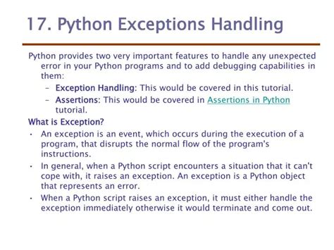 exception in python presentation