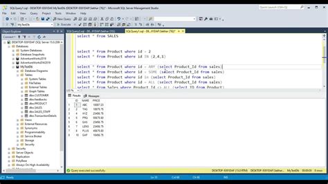 Subquery In SQL With ANY ALL SOME EXISTS Operators SQL Tutorial