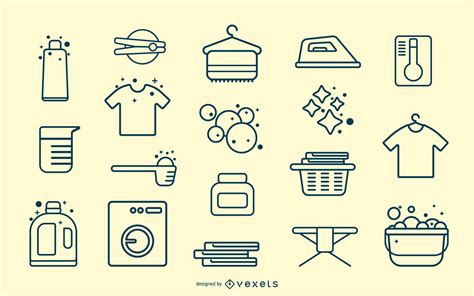 Descarga Vector De Colección De Trazos De Elementos De Lavandería