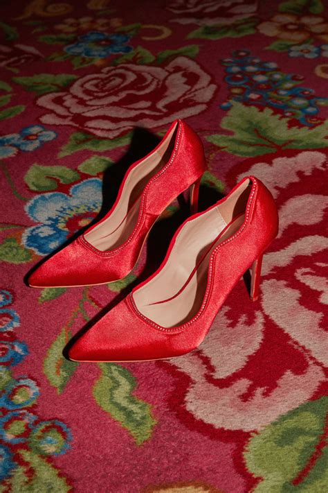 Red Pointed Toe Pumps Rhinestone Pumps Satin High Heels Lulus
