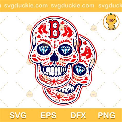 Boston Red Sox Skull SVG Boston Red Baseball SVG