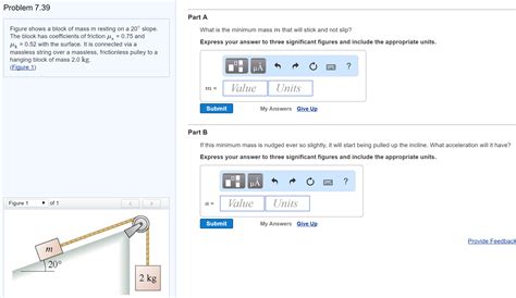 Solved Figure Shows A Block Of Mass M Resting On A Degree Chegg