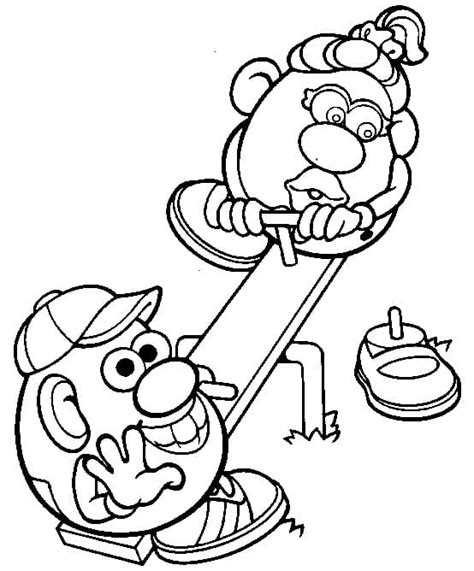 Mr Potato Head With Flowers Coloring Page Free Printable Coloring
