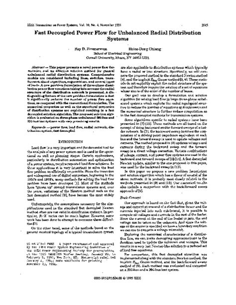 pdf fast decoupled power flow for unbalanced radial distribution systems hsiao dong chiang