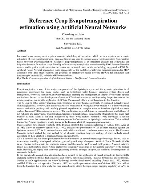 pdf reference crop evapotranspiration estimation using artificial neural networks