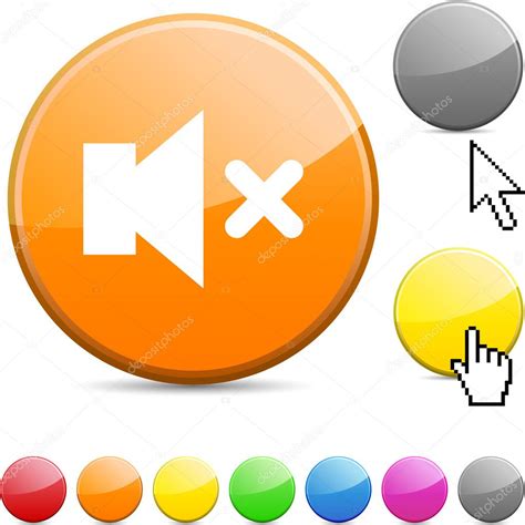 Mute Glossy Button Vector Image By Maxborovkov Vector Stock
