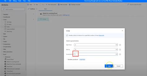 how to loop through each row in an excel file in microsoft power automate for desktop