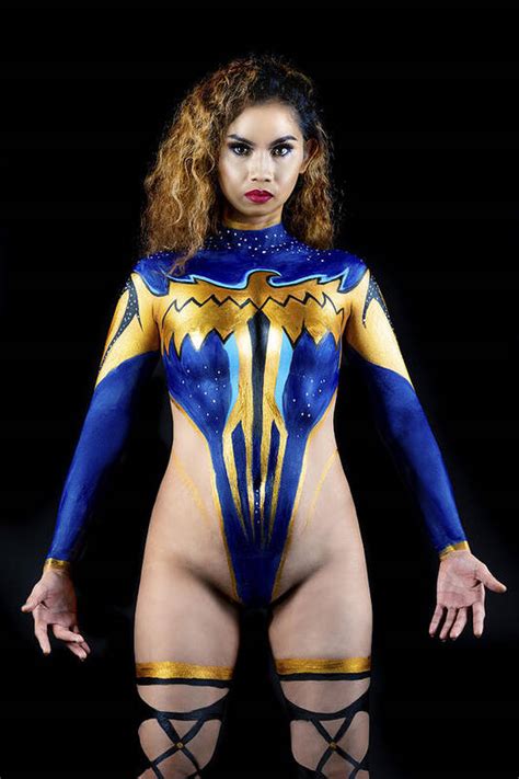 Female Body Paint Before And After