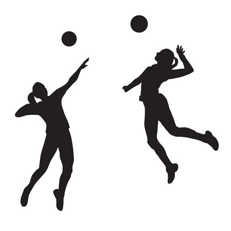 Silueta De Jugador De Voleibol Femenino 7490895 Vector En Vecteezy