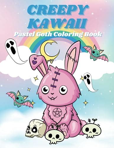 Creepy Kawaii Pastel Goth Coloring Book Cute Horror Spooky Gothic