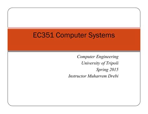 ec351 computer systems computer engineering department ec