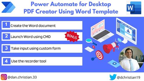 power automate for desktop pdf creator using word template
