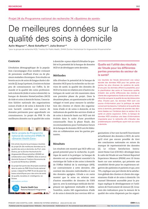 Pdf De Meilleures Donn Es Sur La Qualit Des Soins Domicile