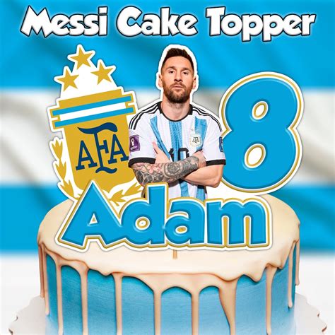 MESSI Cake Topper Messi Happy Birthday Argentina Cake Topper Etsy