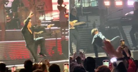 Perdió el control Luis Miguel sufre aparatosa caída durante concierto