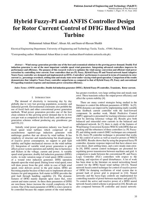 pdf hybrid fuzzy pi and anfis controller design for rotor current control of dfig based wind