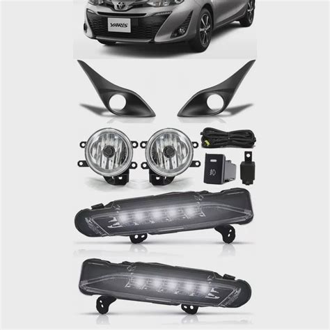 Kit Farol De Milha Neblina Toyota Yaris Hatch E Sedan Led Drl