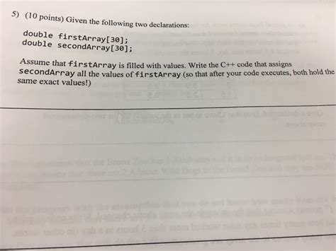 solved points given the following two declarations double